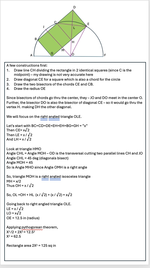Answer to the green rectangle area problem – Rajib Roy